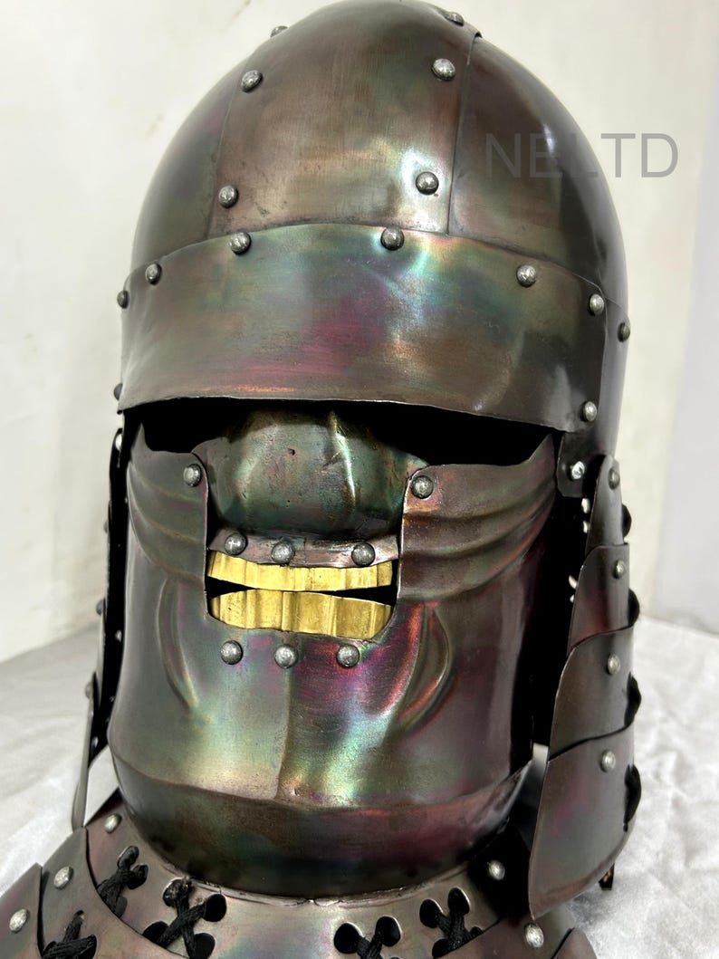 Medieval Japanese Samurai Knight Helmet Larp Reenactment Cosplay Helmet ...