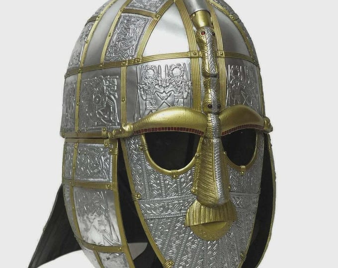 Medieval Warrior Sutton Hoo Helmet Warrior Viking Vendel Anglo Saxon ...