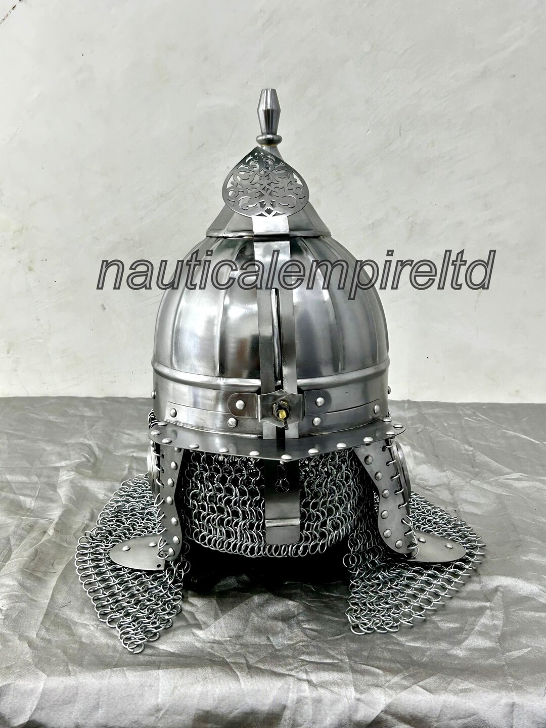 Ottoman Empire Medieval Kettle Helmet With Intricate Engraving and ...