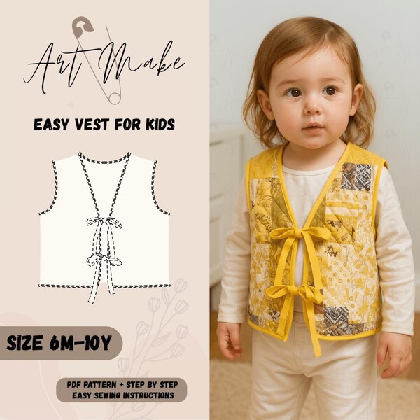 Girls Vest Pattern - Etsy