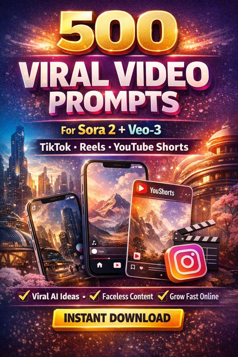 500 Viral Video Prompts for Sora 2 and Veo-3 | AI Short-form Content ...