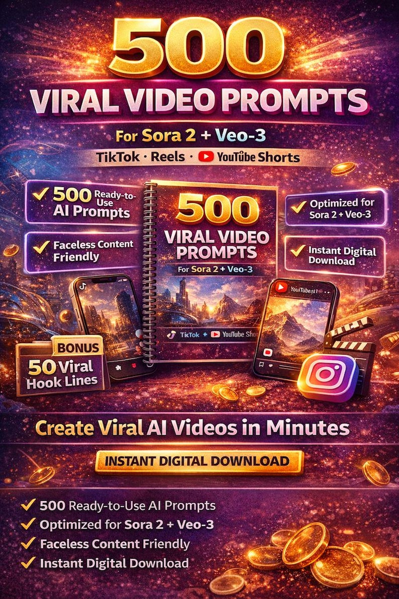 500 Viral Video Prompts for Sora 2 and Veo-3 | AI Short-form Content ...