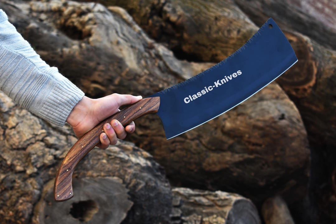 Custom Handmade Cleaver Knife With Leather Sheath – Full Tang High ...