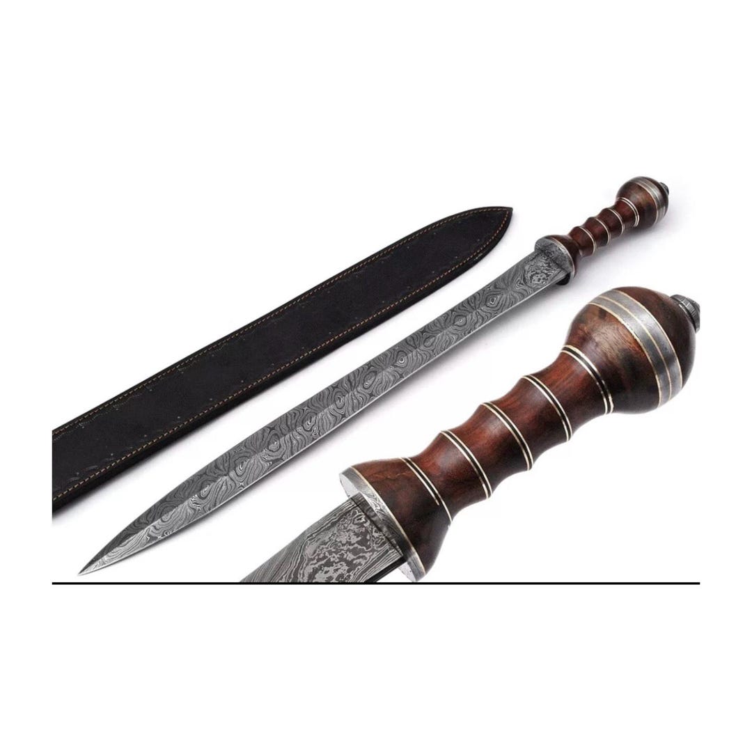 30'' Custom Hand Forged Damascus Steel Gladiator Sword, Roman Gladius ...