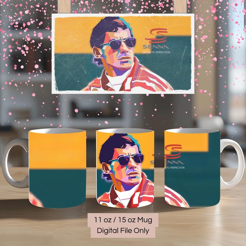 Ayrton Senna, Racing Legend Mug - Vintage F1 Inspired Coffee Cup ...