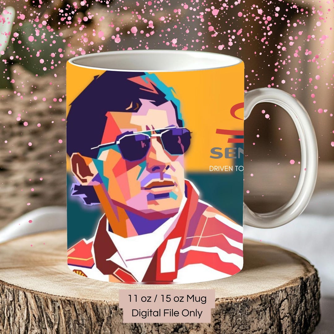 Ayrton Senna, Racing Legend Mug - Vintage F1 Inspired Coffee Cup ...