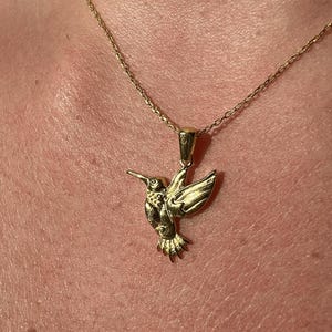 Hummingbird Necklace With Chain - Gold / 925 Sterling Silver - Etsy
