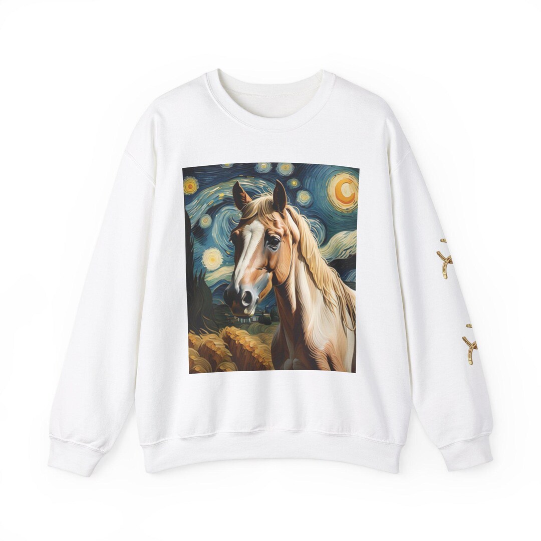 Van Gogh Ve Horse Tasarimli Nal Detayli Sweatshirt Vintage Art Lover ...
