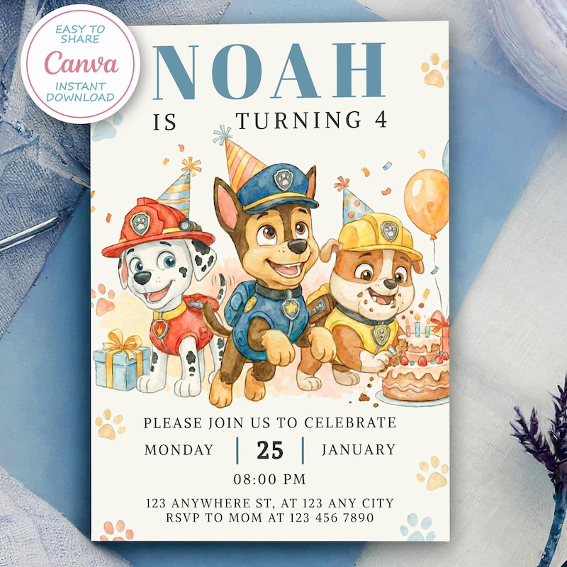 Pawpatrol Banner Template - Etsy