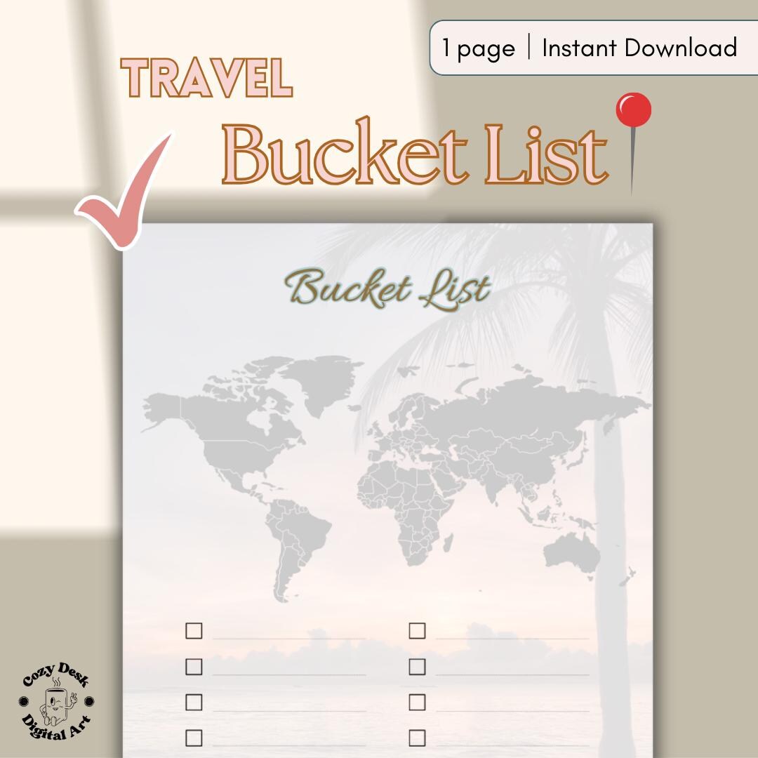 Travel Bucket List, Printable Bucket List, Wanderlust List, Travel to ...