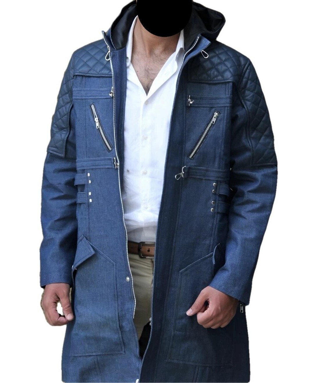 Handmade DMC Devil May Cry 5 Nero Coat | Blue Trench Hooded Jacket ...