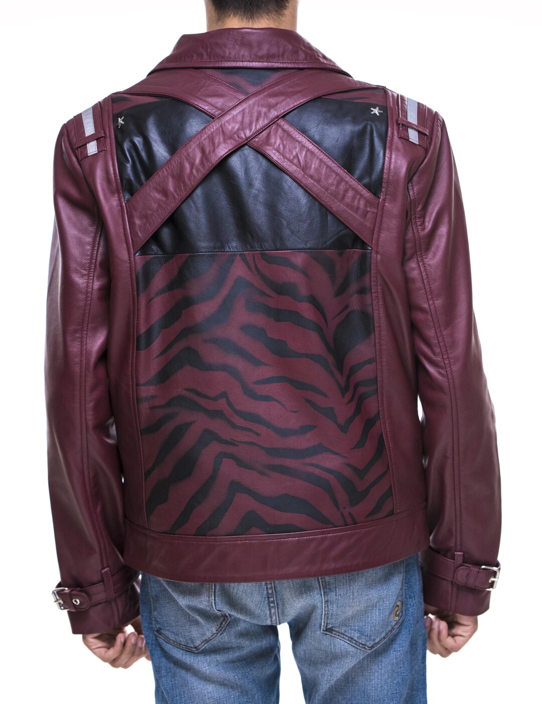 Printed Maroon Travis, Touchdown Gaming Leather Jacket - No More ...