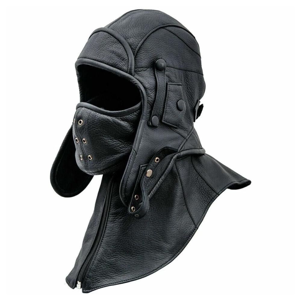 Real Leather Aviator Cap – Vintage Flight Hood With Detachable Cover - Etsy