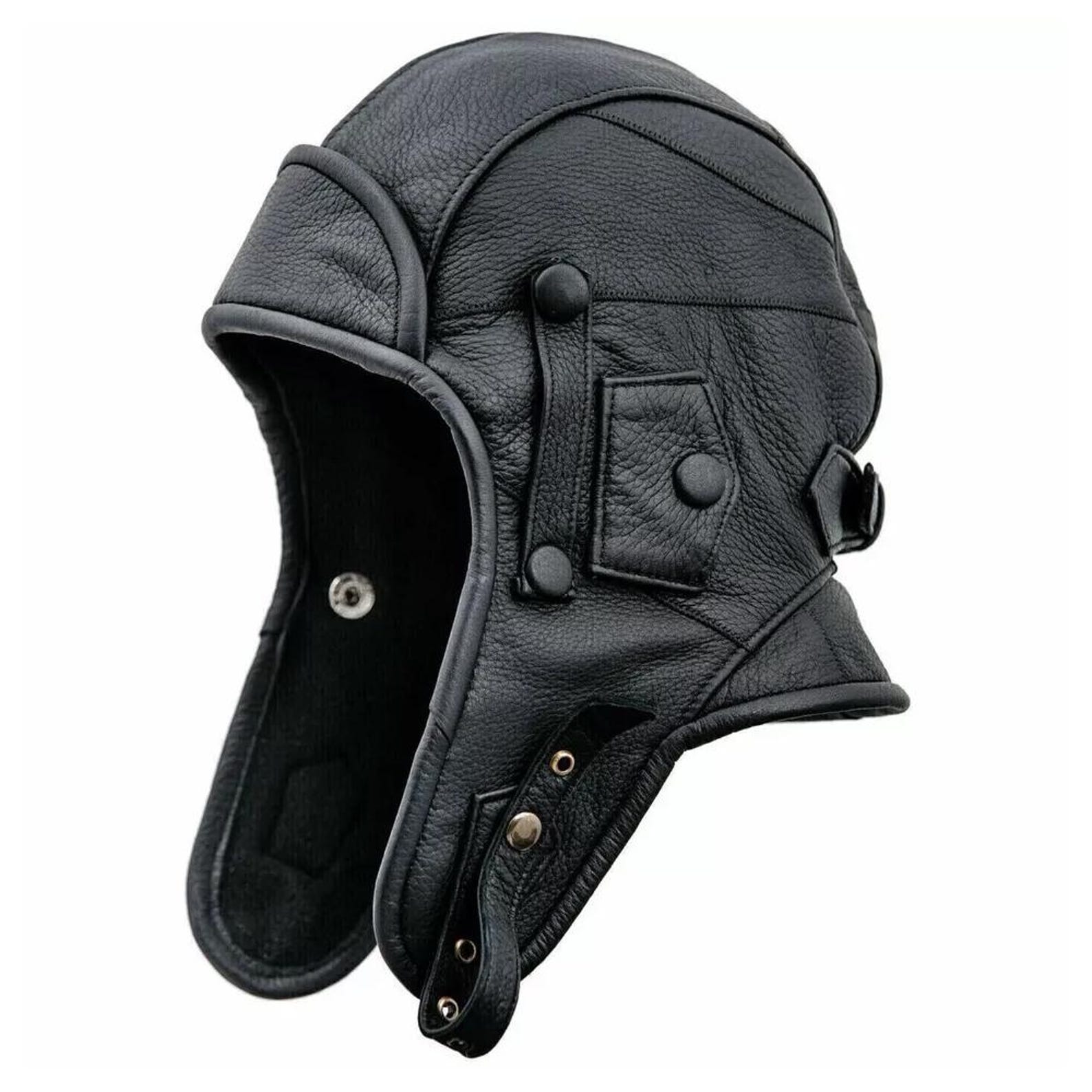 Real Leather Aviator Cap – Vintage Flight Hood With Detachable Cover - Etsy