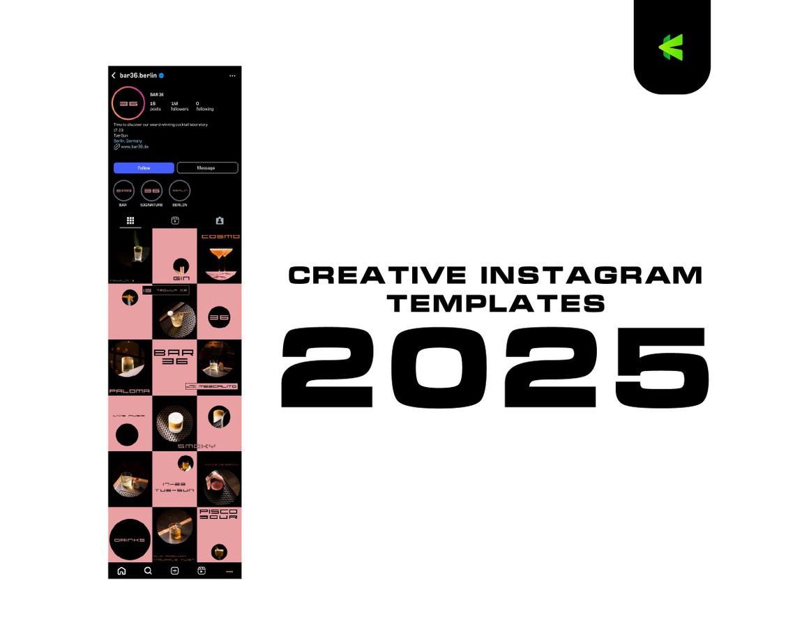 Instagram Grid Template 2025 | 18-post IG Puzzle | Editable Illustrator ...
