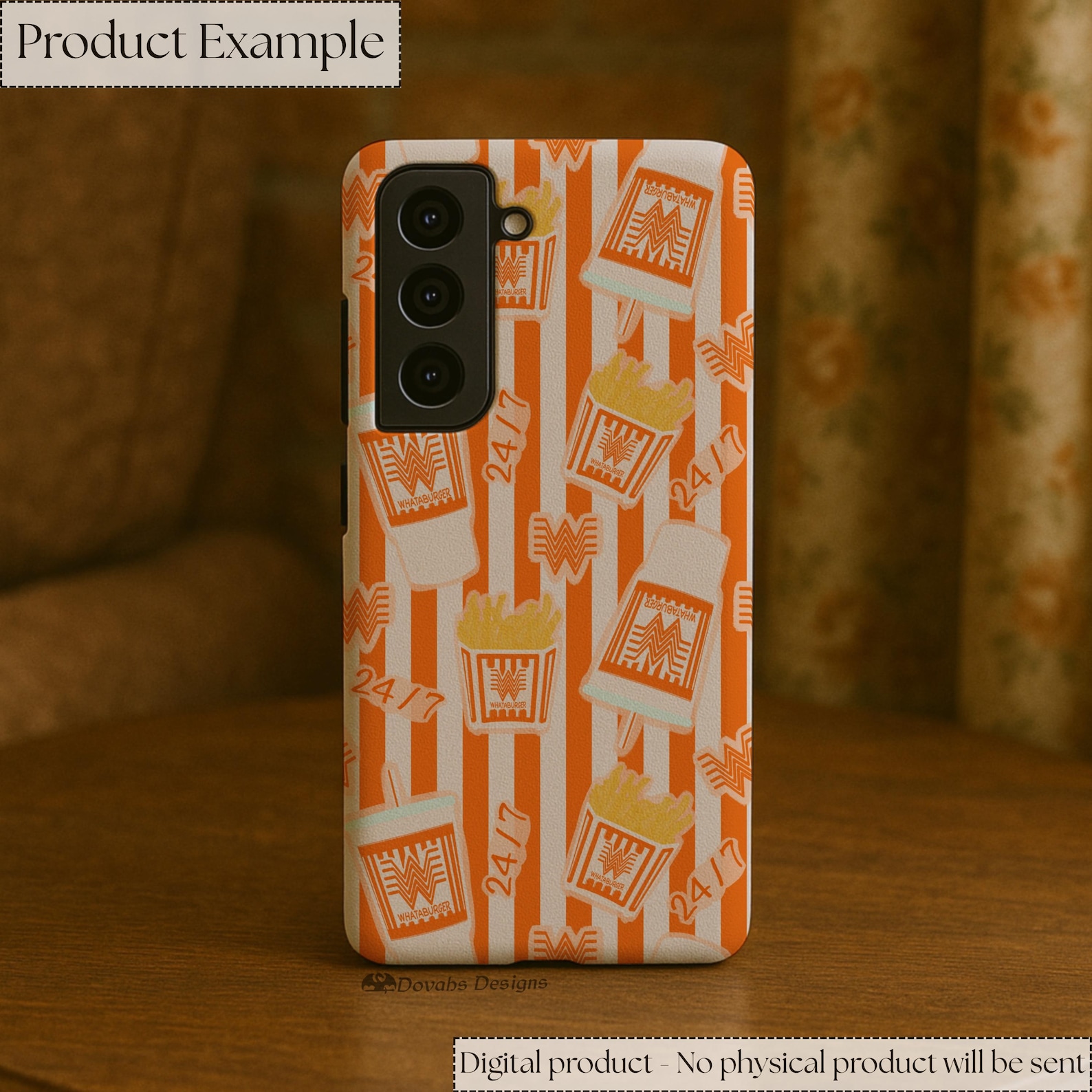 Whataburger Inspired Seamless File Fries Digital Pattern Repeating ...