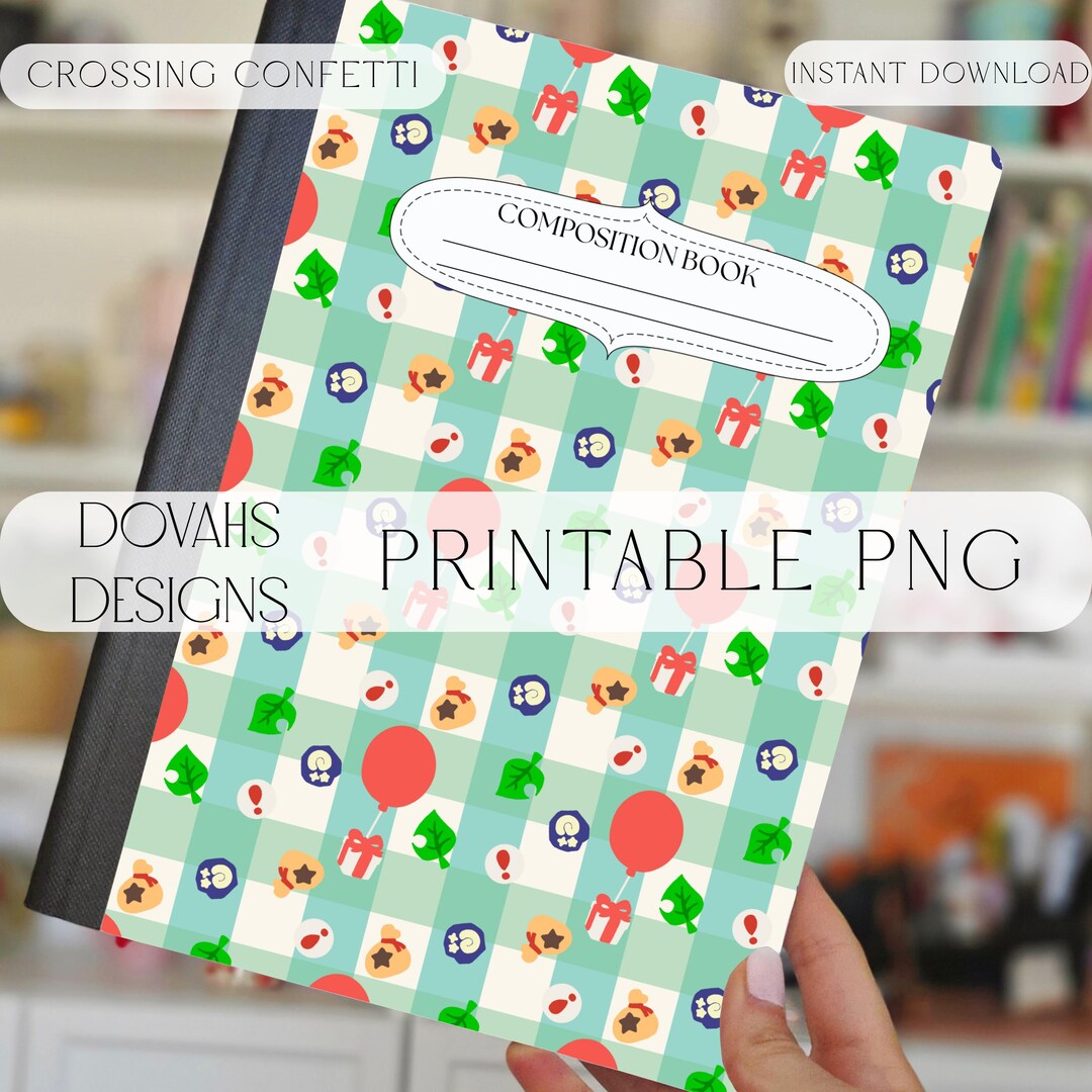 Printable Composition Notebook Cover PNG | Cute Village Icons | Digital ...
