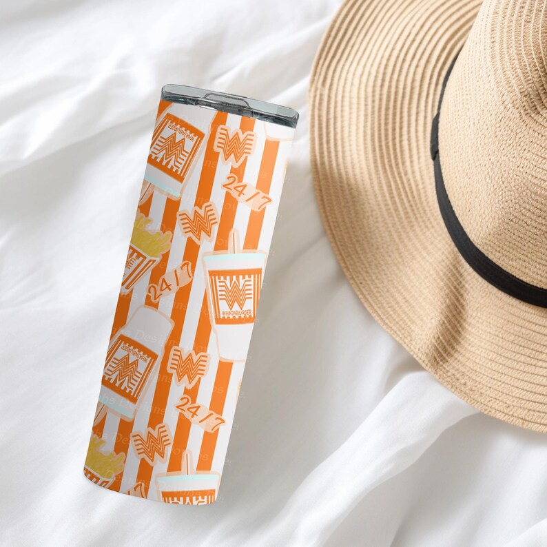 Whataburger Inspired 20oz Skinny Straight Tumbler Wrap Fries Pattern ...