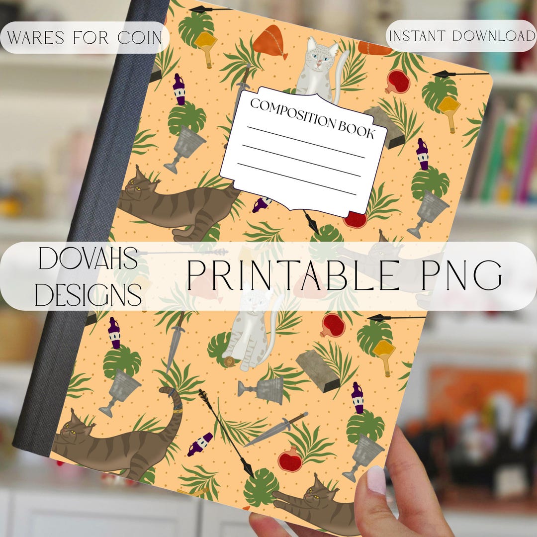 Printable Composition Notebook Cover PNG | Skyrim Inspired | Digital ...