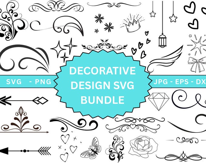 40 Decorative Elements Svg Bundle, Ornaments Svg, Flourishes Svg, Text ...
