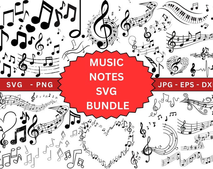 Music Note SVG, Svg Files for Cricut Digital Download, PNG for Digital ...