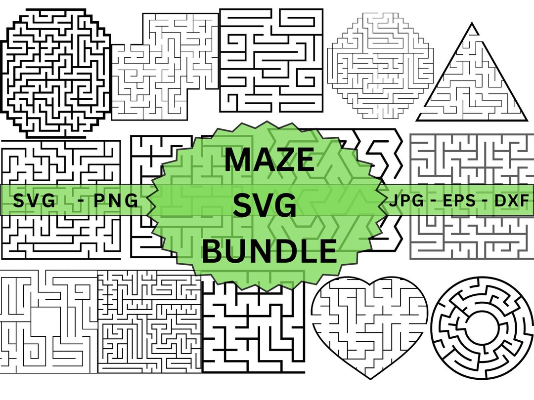 Maze Svg Bundle,maze Svg Files for Cricut,maze Puzzle,maze Vector,maze ...