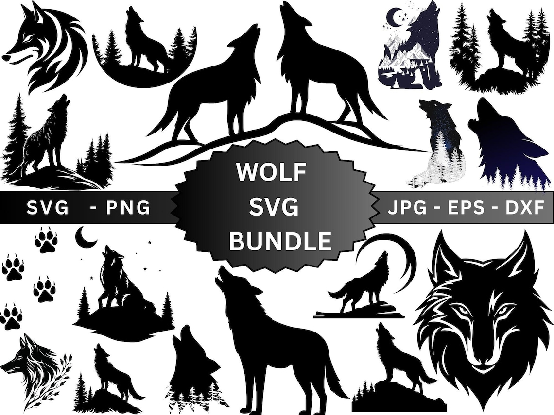 Wolf Svg Bundle, Wolf Clipart, Wolf Cut Files for Cricut, Wolf Svg ...