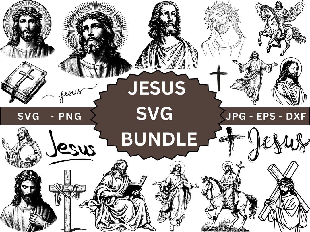 Jesus Christ Svg,jesus Line Art SVG Bundle,christian SVG Bundle,jesus ...