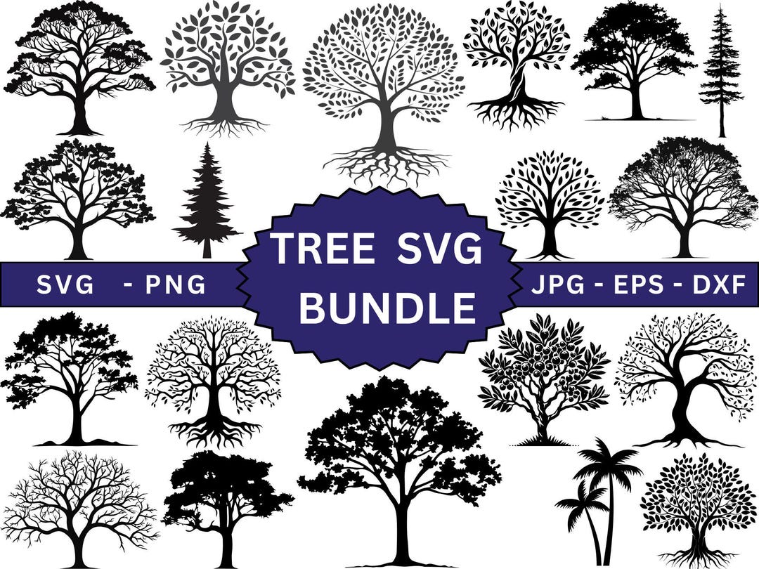 Baum SVG Bundle, BAUM SILHOUETTE svg Bundle, Baum geschnittene Dateien ...