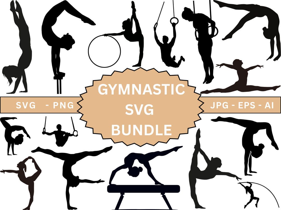 Gymnastics SVG Bundle,gymnast SVG Cutting Files,gymnastics Silhouette ...