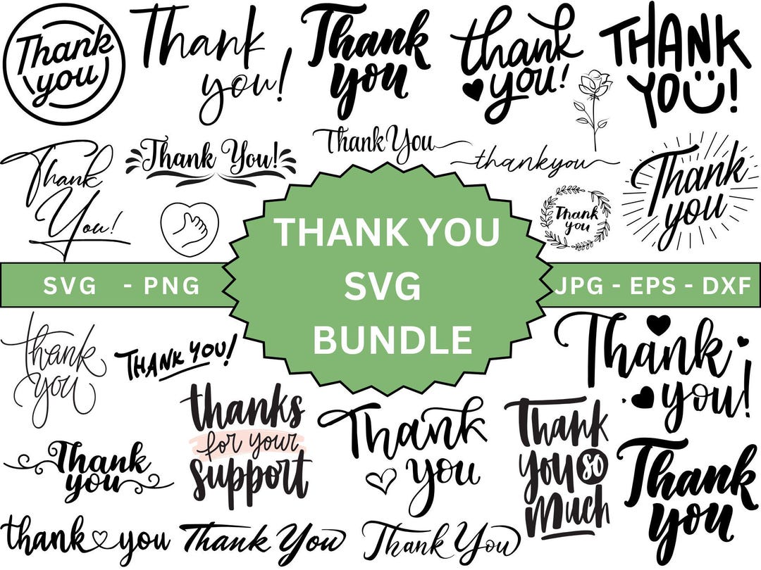 Thank You SVG Bundle,thank You Sign,thank You Clipart Svg,thank You Cut ...