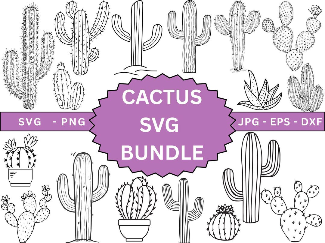 Cactus SVG Bundle,cacti Clipart Bundle,cactus Flower Svg,succulent ...