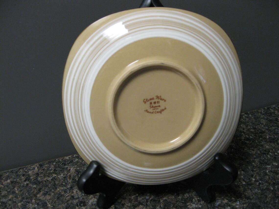 Vintage Kasuga Showa Japan Handcrafted Stoneware Saucer. | Etsy