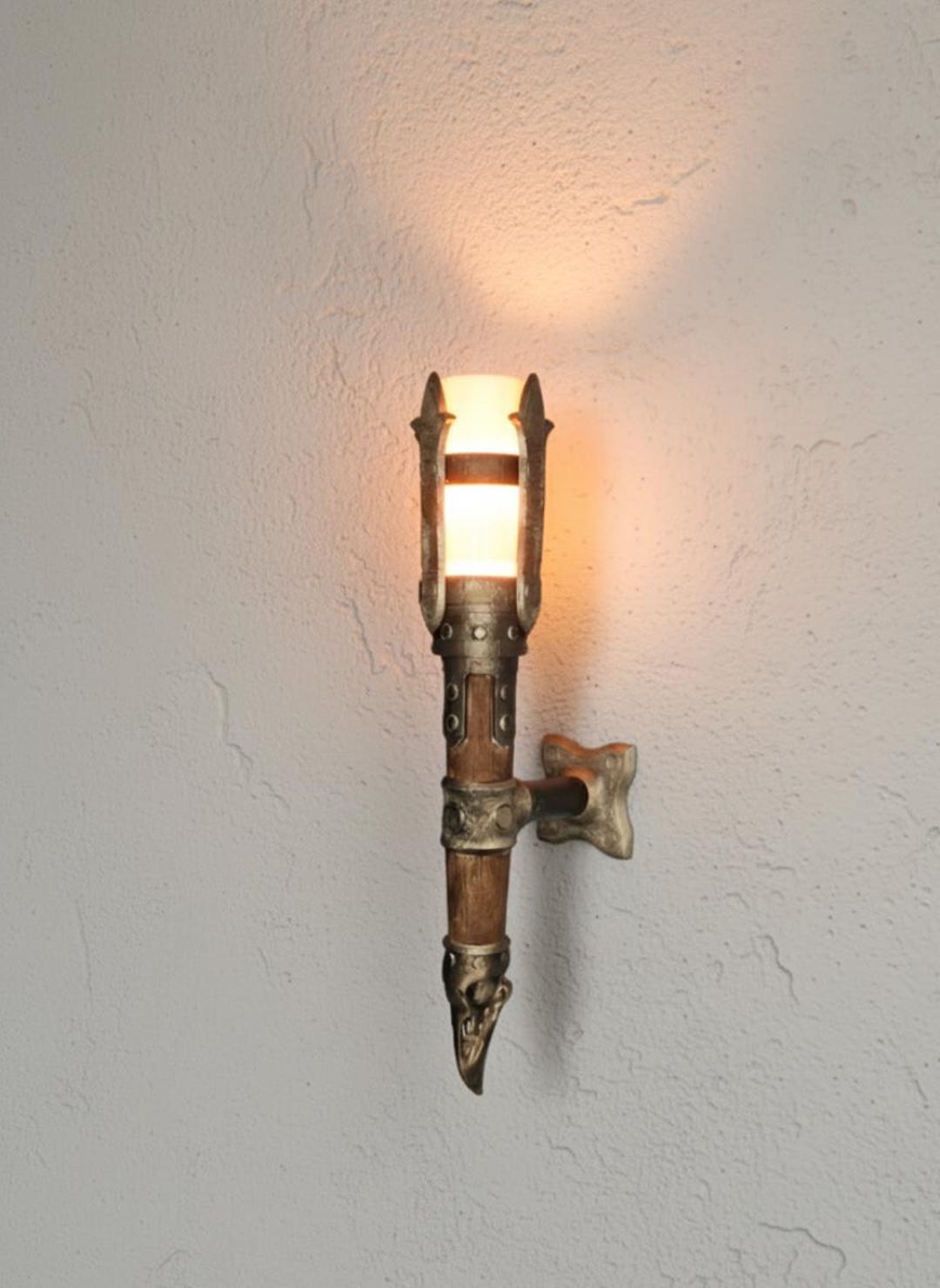 Rustic Medieval Wall Sconce - Torch for Castle Core & Whimsigoth Decor ...