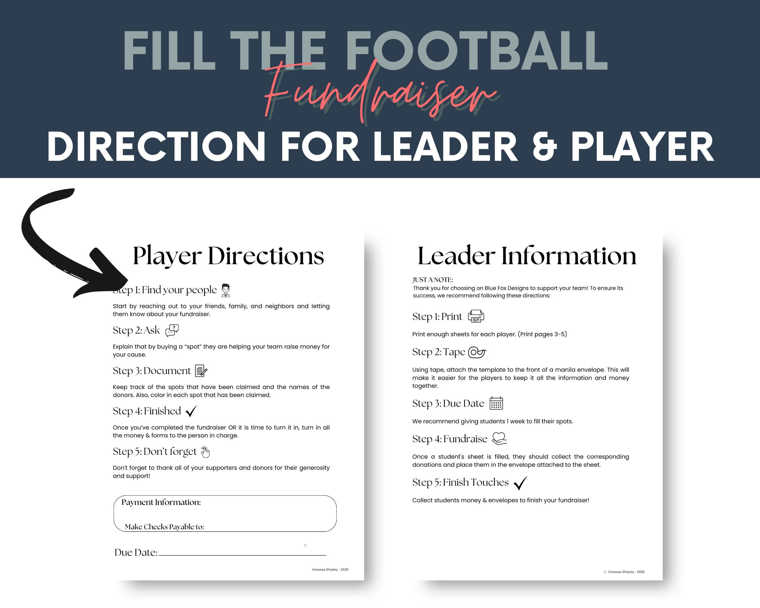 Football Fundraiser Template Football Fundraiser Football Fill My ...