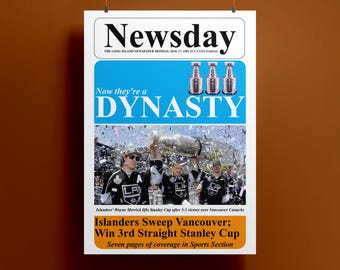 1982 New York Islanders “DYNASTY” Stanley Cup Champions Framed Front ...