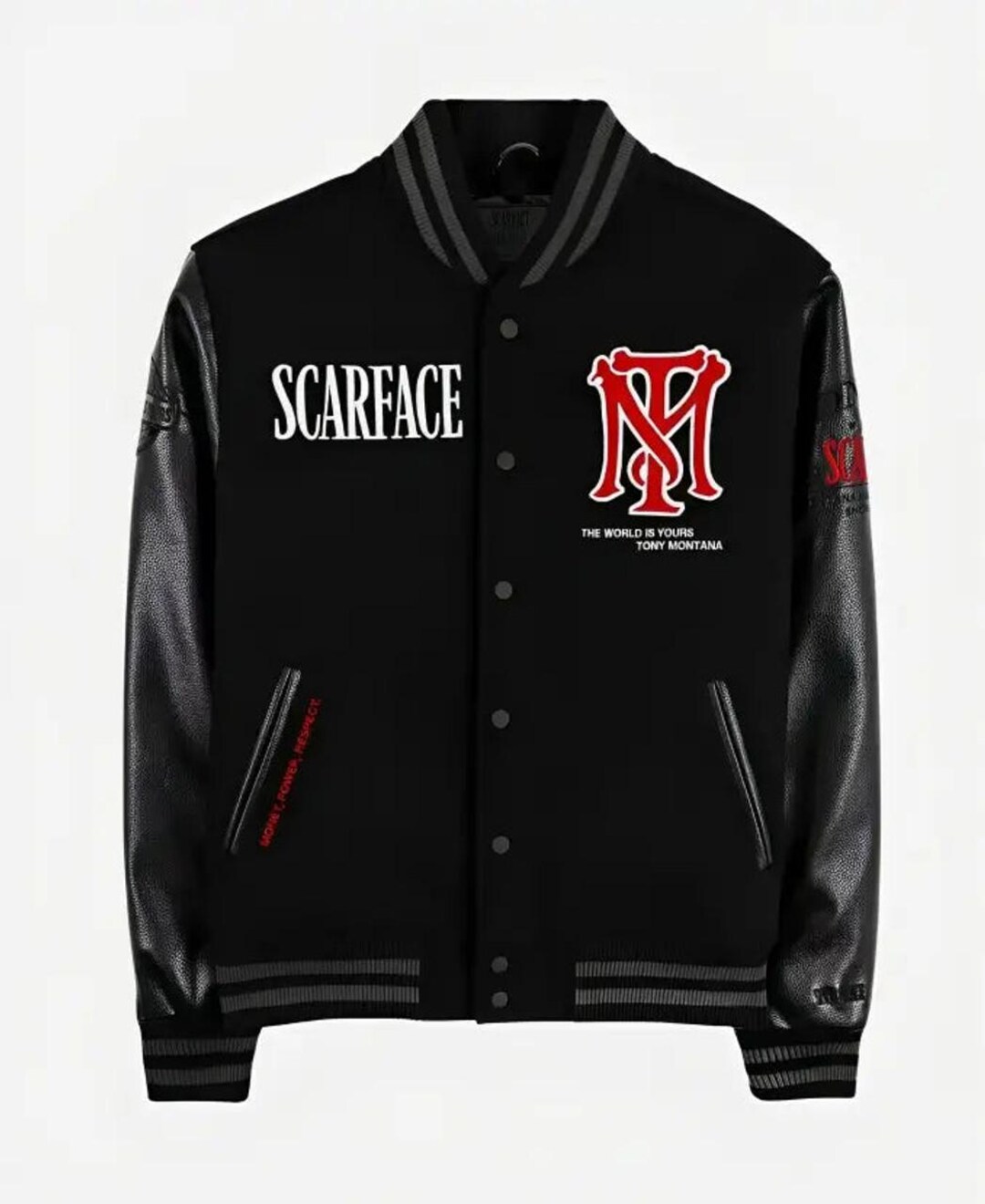 Scarface the World is Yours Black Unisex Handmade Varsity Jacket. Gift ...