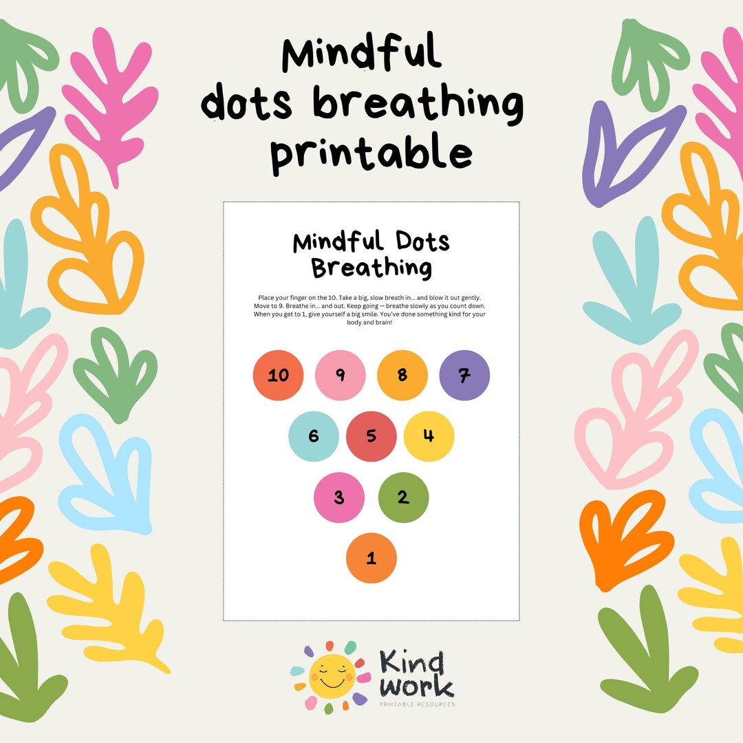 Mindful Breathing for Kids, Mindfulness Worksheet, Kids Calm Down ...