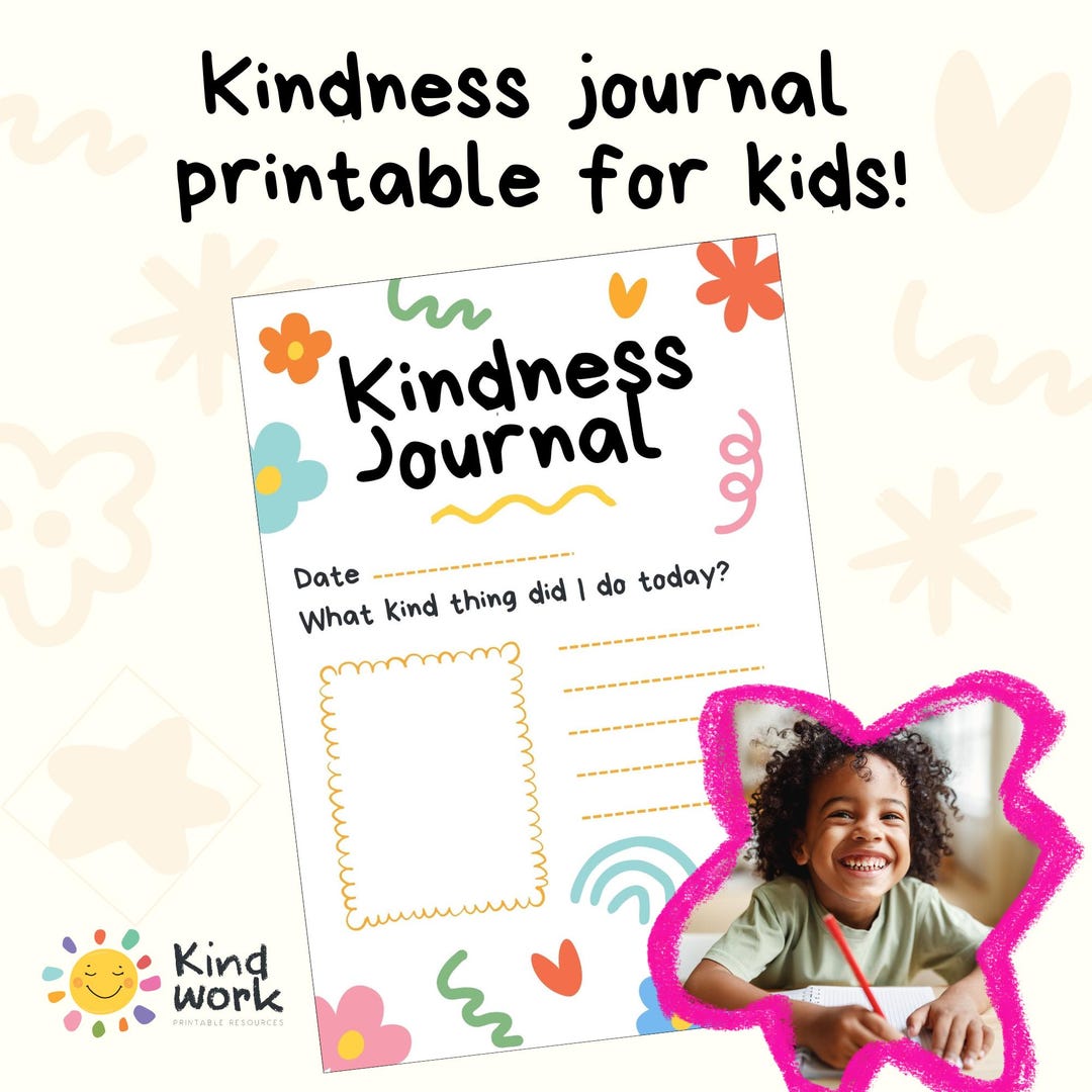 Printable Kindness Journal for Kids | Daily Kindness Activity ...