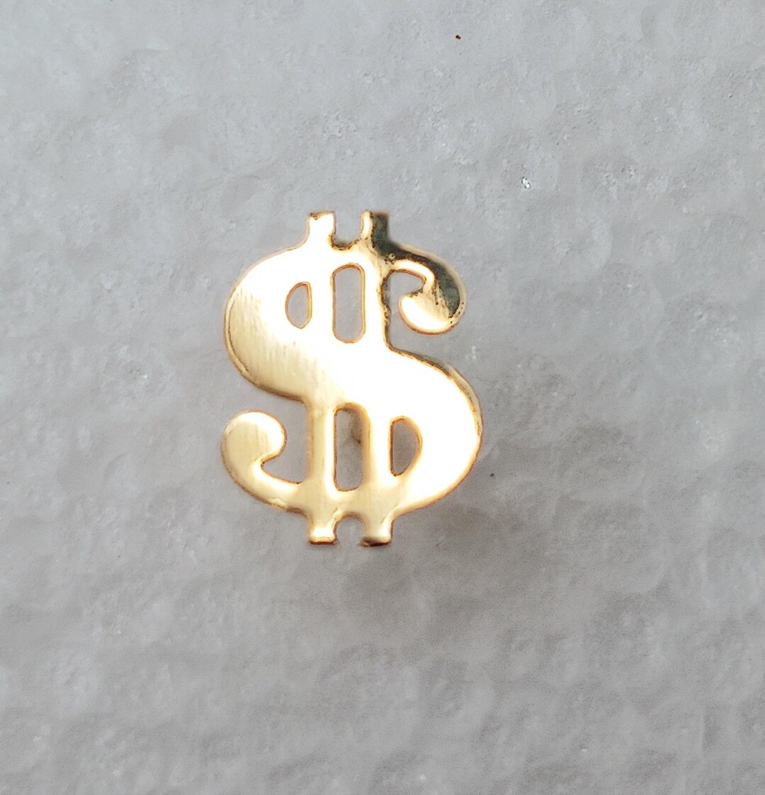 Tie Tack, Lapel Pin Dollar Sign Gold Tone Vintage 1980s, Fun Funny ...