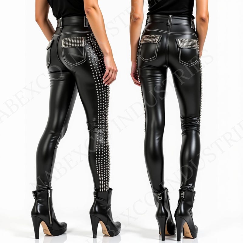 Leather Pants Studded - Etsy