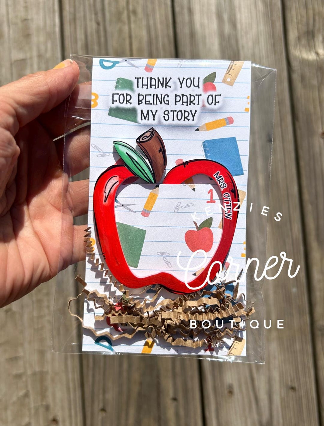 Apple Teacher Appreciation Gift Personalized Teacher Bookmark Gift From ...