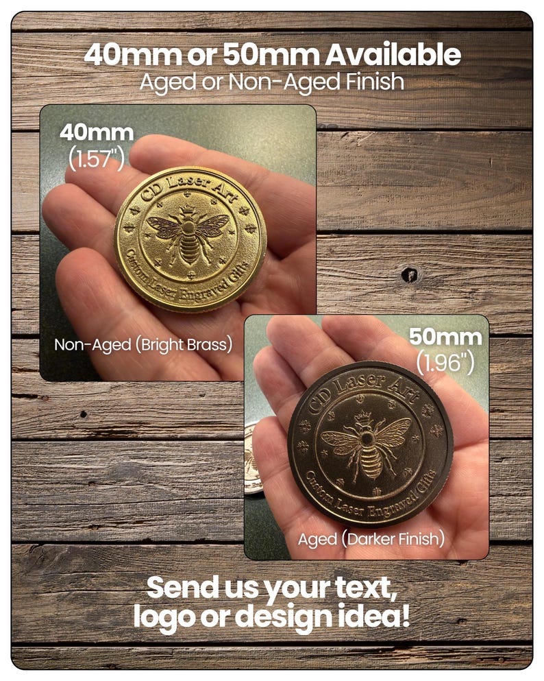 Custom Engraved Brass Challenge Coin: Personalized Military, Police ...