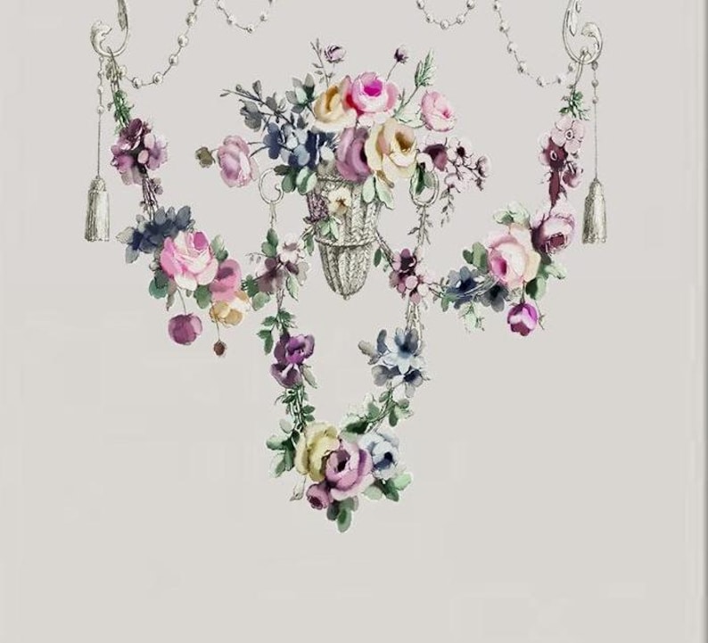 Printable French Dollhouse Wallpaper, Rococo Painted Panels and ...