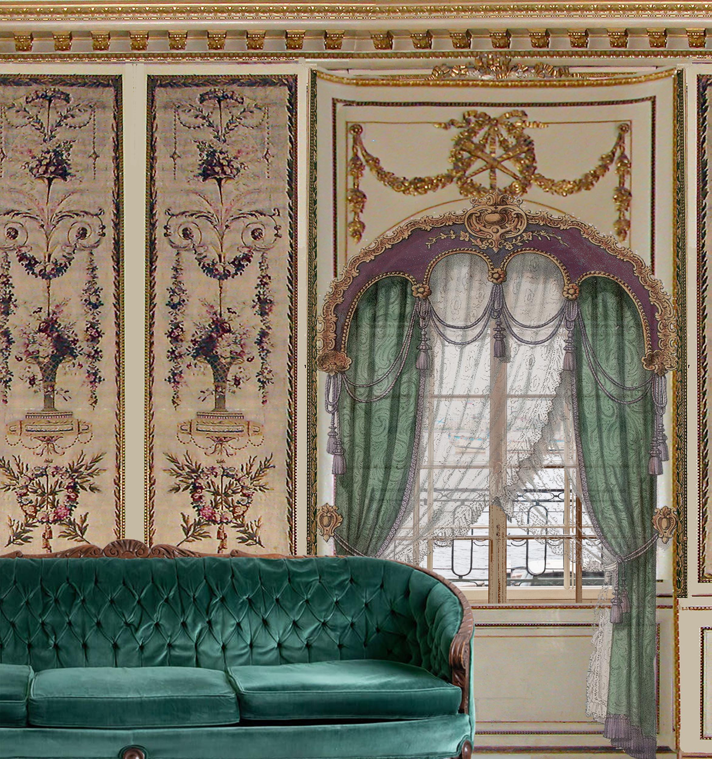 Dollhouse Wallpaper: Victorian Art Nouveau Mural Panel (digital ...
