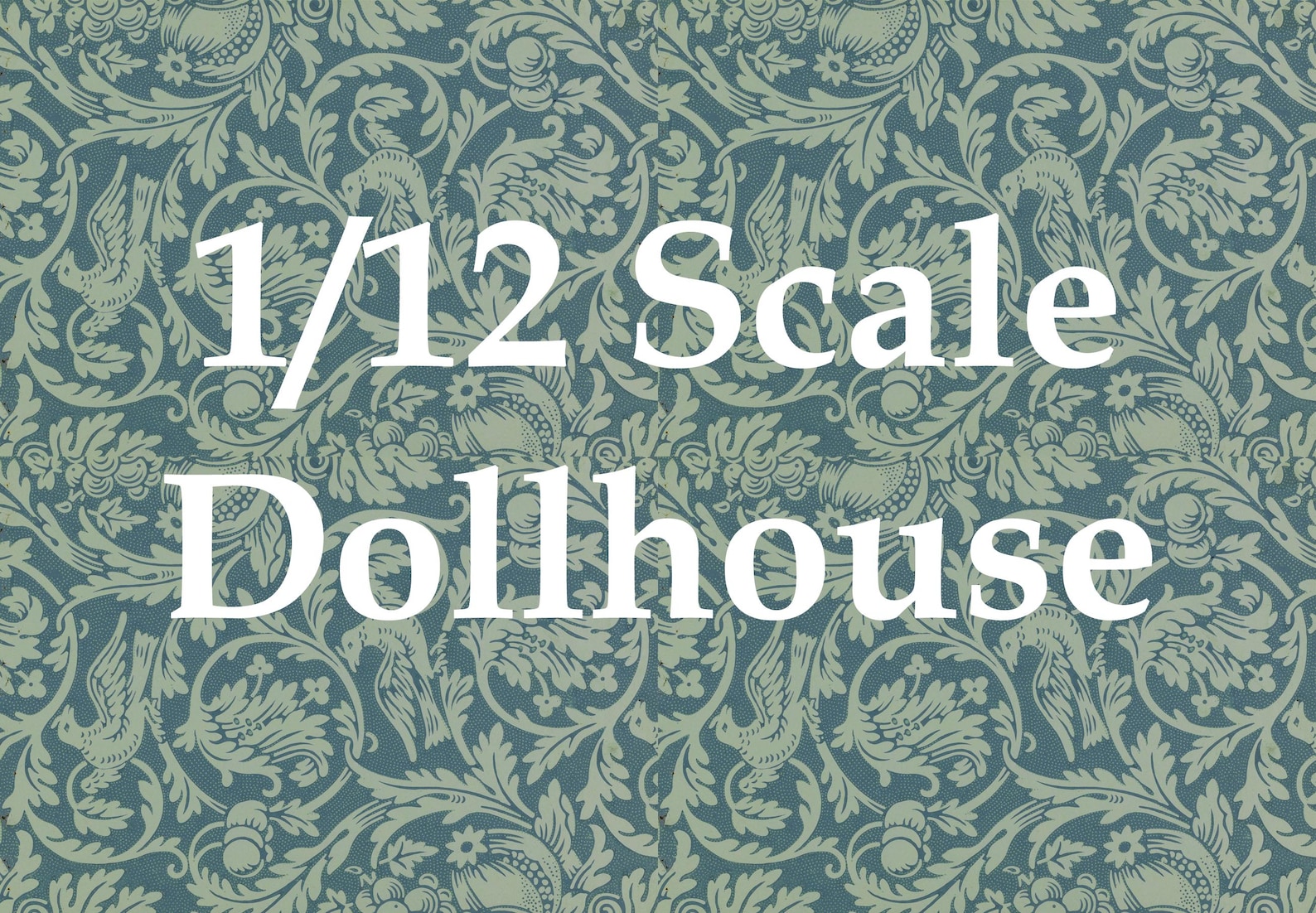 Damask DOLLHOUSE Printable 1/12 WALLPAPER, Victorian Decor Digital ...