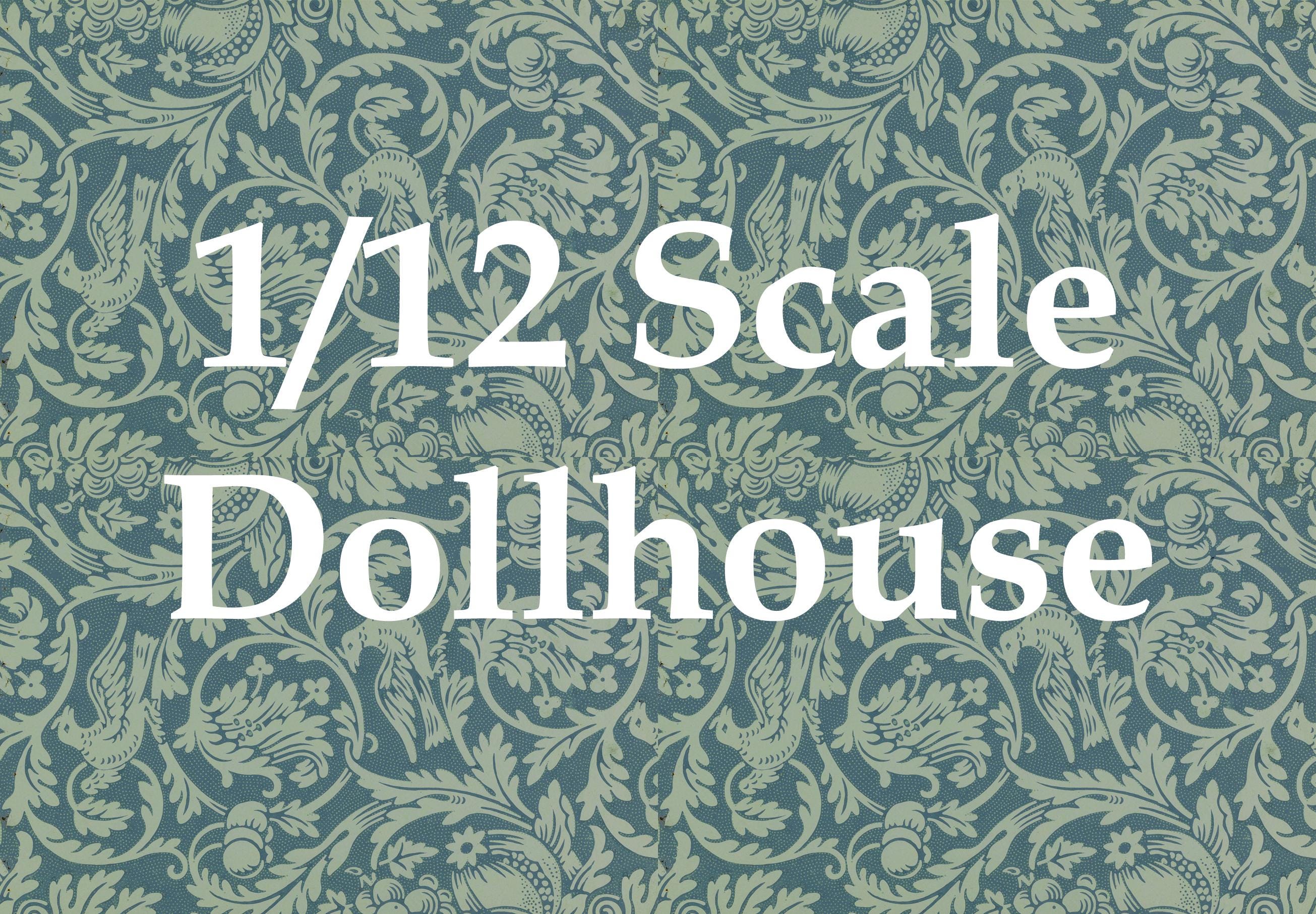 DOLLHOUSE Printable 1/12 Scale WALLPAPER With Painted Panels Digital ...