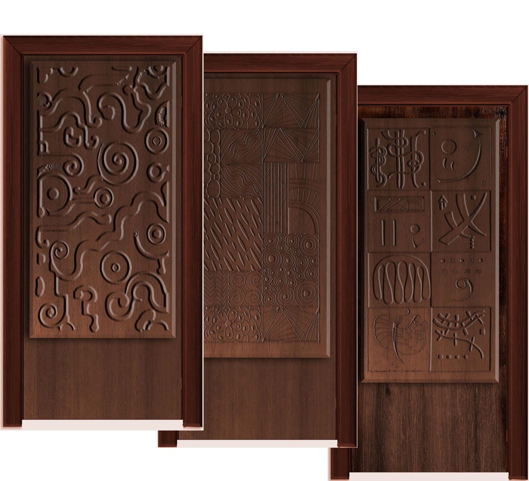 Dollhouse Modern Printable DOORS and Knocks, Miniature Wooden DOOR ...
