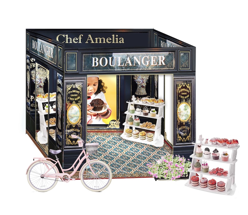 Miniature French Bakery Paper Dollhouse Kit: DIY Printable 1/6 Scale ...