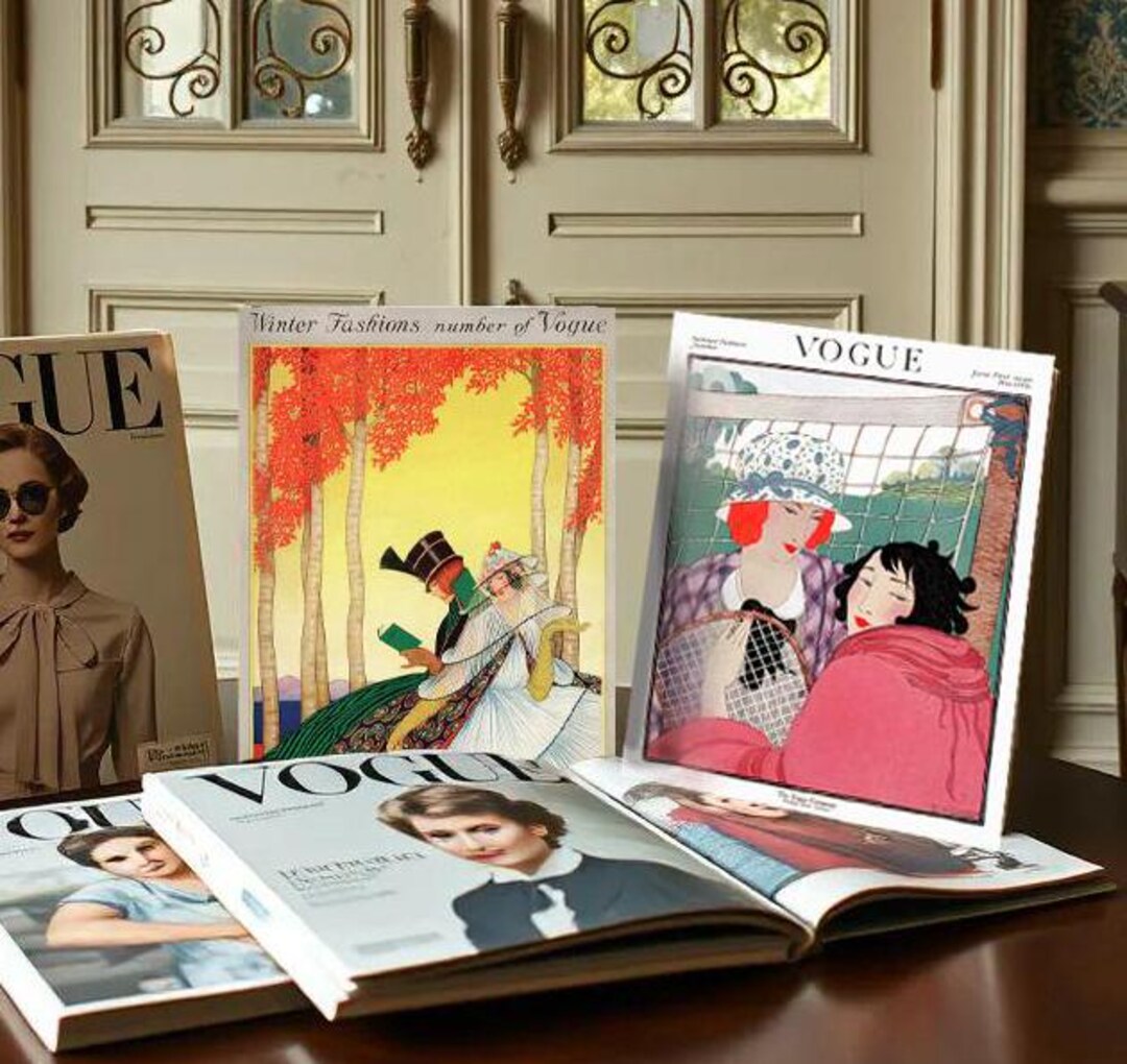 20 Miniature Vogue Magazine Prints, Vintage Fashion Charm for Dollhouse ...